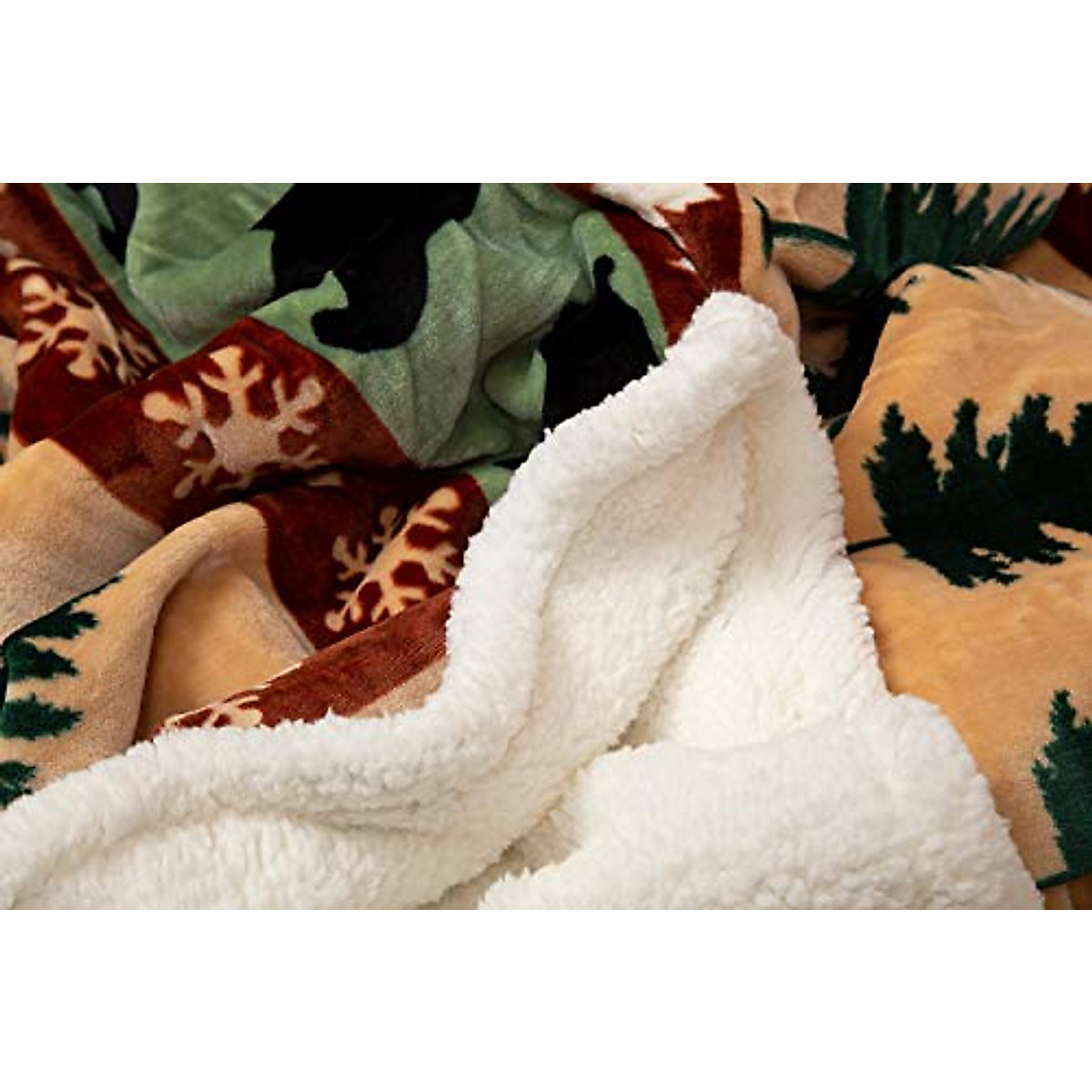Carstens, Inc, Cascade Ridge Soft Sherpa Plush Throw Blanket, 54" x 68"