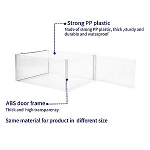 Sneaker Storage,Shoe Boxes Clear Plastic Stackable 18 Pack Fit up to US Size 14,9 Medium and 9 Large,White