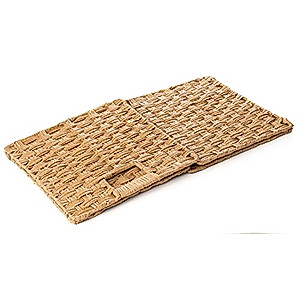 Foldable Synthetic Plastic Wicker Storage Basket with Iron Wire Frame By Blue Ridge Basket Company (Set of 4)