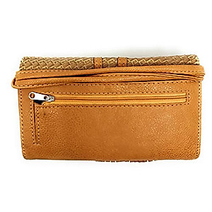 Western Cowgirl Concealed Carry Fringe Concho Agate Handbag Hobo Shoulder Handbag With Matching Wallet In Tan