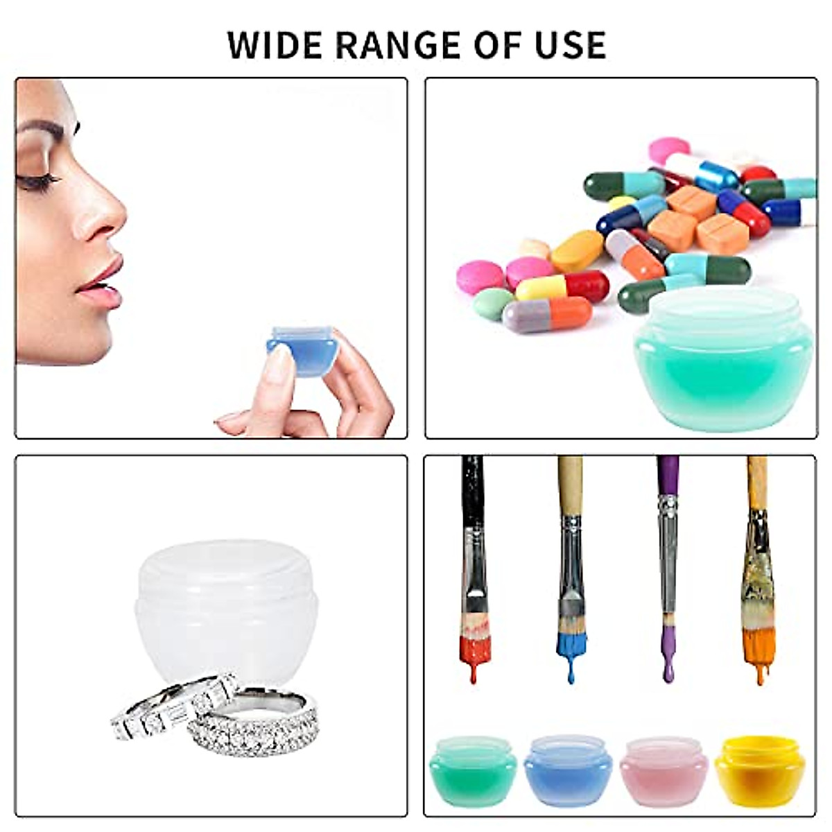 36 PCS Cosmetic Containers - BEAHOT 10g/10ml Empty Sample Container Jars with Inner Liner, Travel Jar Set with Lid for Lip Balm Cosmetic Cream Lotions Lip Scrub Eye Shadow Makeup Container, 6 Colors