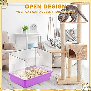 Maitys 20 Pcs Cat Litter Box Pee Shields Transparent Cat Litter Box Splash Guard Litter Pan Pee Shields for Open Top Litter Pan with Double Sided Tape, Litter Box Not Included, 12 x 16 Inch