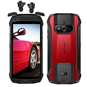 Ulefone Armor 15 Unlocked Rugged Smartphone 2023, Android 12 6GB+128GB Waterproof Cell Phone with Earbuds, 16MP + 8MP Camera, 5.45" HD+ Screen 6600mAh Battery Dual SIM 4G Rugged Phone NFC GPS OTG Red