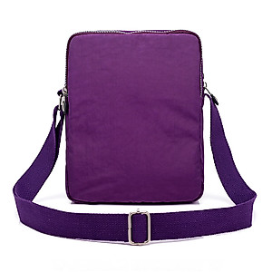 KARRESLY Women Crossbody Bag Shoulder Handbags Small Nylon Purse Waterproof Multi Pockets Bags(Purple)