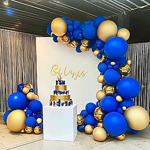 Bezente Royal Blue Latex Party Balloons - 100 Pack 12 inch Round Helium Blue Balloons for Birthday Graduation Baseball Nautical 4th of July Independence Memorial Day Patriotic Party Decorations