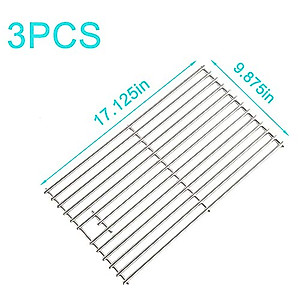 17 1/8" Cooking Grill Grates for Dyna-Glo DGE530GSP DGE530GSP-D, Members Mark 720-0882D, Nexgrill 720-0882A 720-0882S Replacement Parts, Charbroil 463234413 463234614 463234815, Stainless Steel, 3PCS