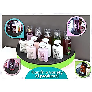 Polar Whale Lotion and Body Spray Stand Organizer Half Circle Large Tray Green Black Durable Foam Washable Waterproof Insert for Home Bathroom Bedroom Office 16.5 x 8.5 x 2 Inches 12 Slots