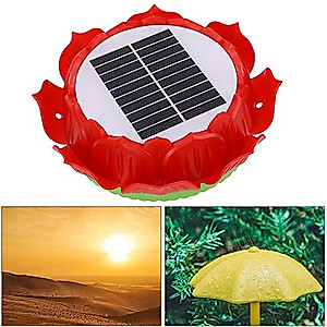 Zerodis Mini Buddha Music Player Machine Lotus Shape Outdoor Rain Proof Buddhist Chanting Player Praying Song 48 Buddhist Songs(Red)