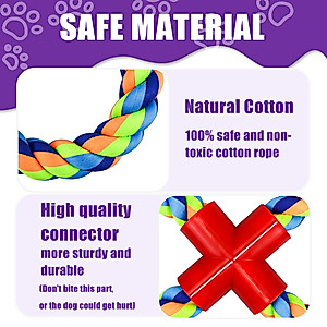 GHOBROFY Dog Rope Toys for Aggressive Chewers, Tough Dog Chew Toys for Medium Large Dog Breeds, Dog Grinding Teeth Chew Toys, Interactive Cotton Tug of War Dog Toy, Dark Color