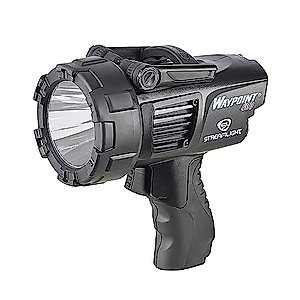 Streamlight 44911 Waypoint 400 Rechargeable 1400-Lumen Long Range Pistol-Grip Spotlight with 120V AC Charger and Polymer Holder/Mount, Black