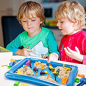 Kilpkonn 2Pcs Inflatable Sand Tray, Portable Foldable Inflatable Cooler Sand Box, Sand Molds Tools Sandbox for Play Sand