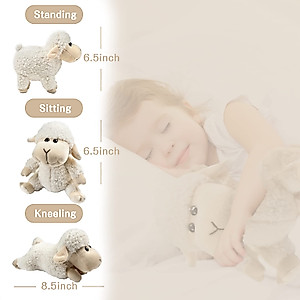 Frankiezhou Home 3 Pcs Stuffed Sheep Animals, 6.5 inch - 8.8 inch Cute Lamb Plush Toy as Gift for Your Kids (Sitting, Standing, Lying). (White)
