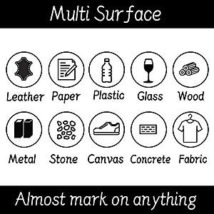 Black Paint Markers Pens - Single color 6 Pack Permanent Oil Based Paint Pen, Medium Tip, Quick Dry and Waterproof Marker for Rock, Wood, Fabric, Plastic, Canvas, Glass, Mugs, Canvas, Glass