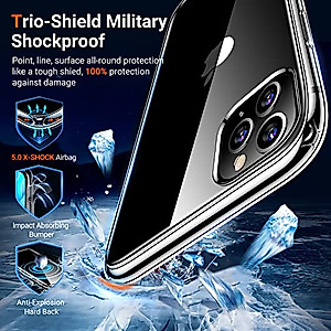 TORRAS [𝟮𝟬𝟮𝟮 𝗡𝗘𝗪] Diamond Clear iPhone 11 Pro Case [Material Safe Certified] No.1 Anti-Yellow [12FT Military Grade Protective] Hard Back & Non-Slip Bumper Slim Phone Cases iPhone 11 Pro, Clear