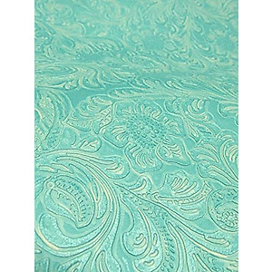 DuroLast™ Vintage Western Floral Pu Leather Fabric by The Yard DIY Upholstery Accessories Fashion (Nugget)