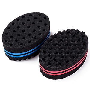 4 Pcs Small Holes Hair Twist Sponge, Barber Curl Sponge Brushes for Dreads Locking Afro Curl Coil Comb Care Tool