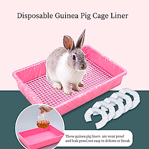 20 Pcs Disposable Small Animals Cage Liner Rabbit Guinea Pig Cage Liners Plastic Clear Bunny Cage Liner Bag Universal Toilet Film,Small Animal Bedding, Hamster Bunny Litter Pan Bags