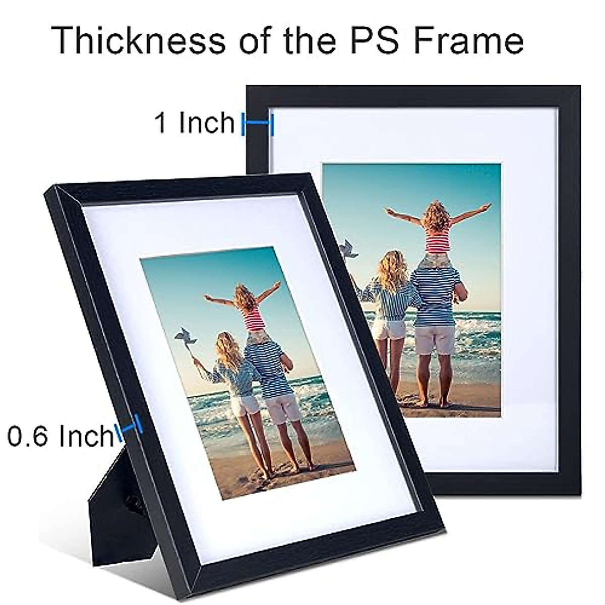 Oreichar Art 5x7 Tabletop Picture Frames, Display Pictures 4x6 with Mat or 5x7 without Mat, Wall Mounting Photo Frame, Set of 2