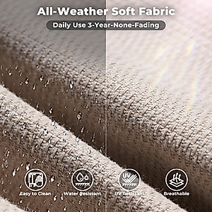 ovios 6 Pieces Patio Furniture Set Outdoor Sectional Sofa Couch with Comfy Cushions and Deep Seat, Modern Modular Wicker Rattan Conversation Set, Beige