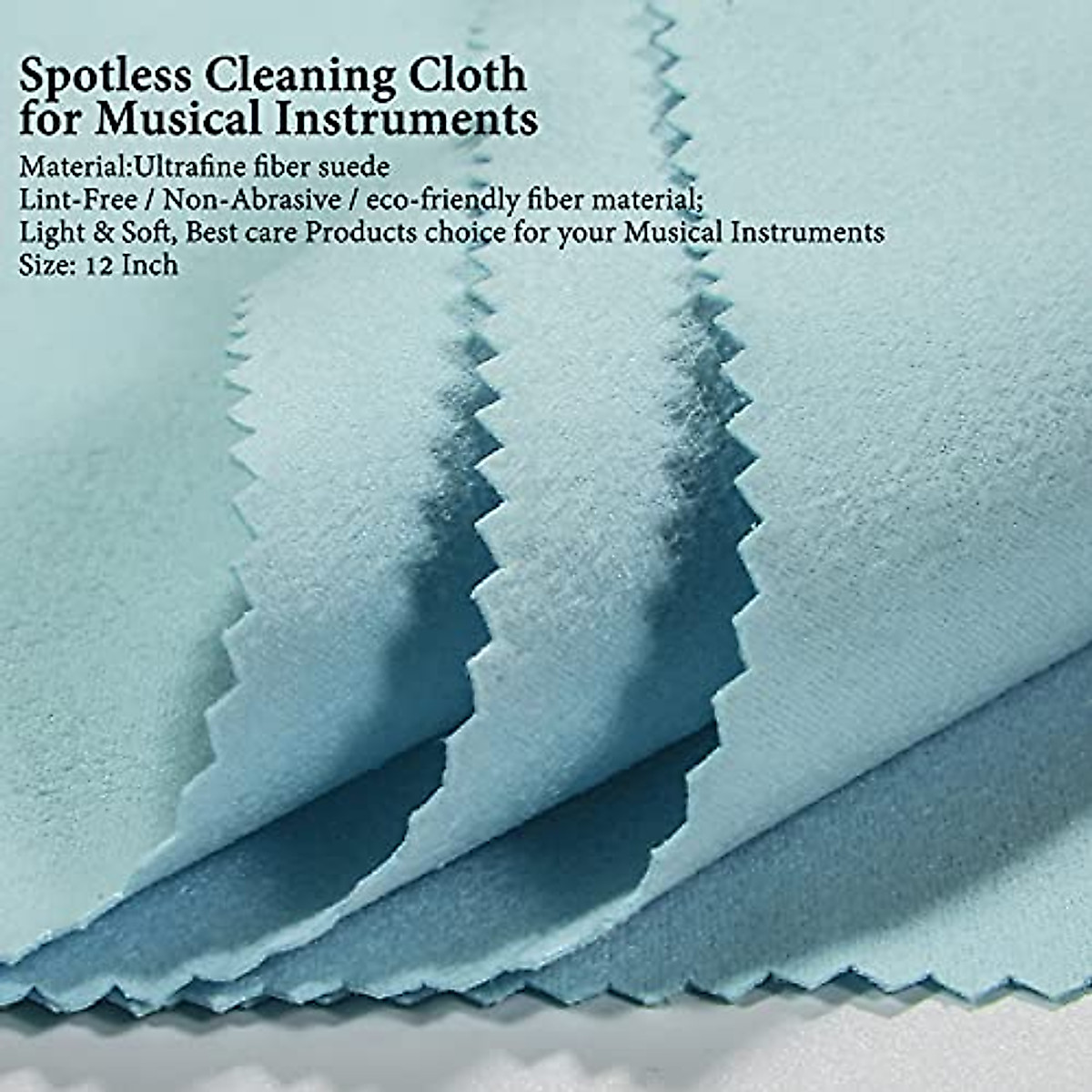 Hricane Guitar Cloths Ultrafine fiber suede (8-Pack 12"x12") Plush Polishing Cloths for Musical Instruments Premium Polishing & Cleaning Cloths for Guitar Violin Piano Clarinet Trumpet Sax Universal