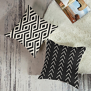 Sanwarm Throw Pillow Covers Home Decor Set of 4 Camouflage Dot Abstract Paint Black Pillow Cases Decorative 18 x 18 Inches Outdoor Cushion Couch Sofa Pillowcases