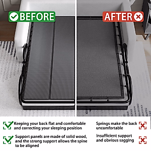 Imperius® Sleeper Sofa Bed Support Board,Sleeper Sofa Support for Sofa Bed Slats,Sleep Sofa Bar for Sofa Bed or Pullout Couch,No Assembly Needed(Queen 48x60)