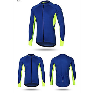 Meufam Men's Cycling Jacket Windproof Water Resistant Thermal Windbreaker Thermal Jacket Warm Shell Running Jacket (Blue,X-Large,Male,Adult,US,Alpha,X-Large,Regular,Regular)