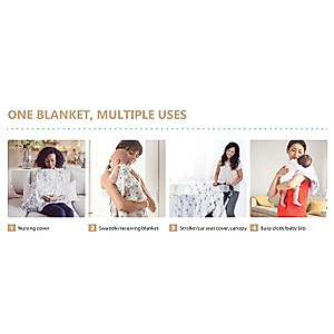 Kawaii Baby Blanket - Double Layer Thick Cotton Reversible Unisex Soft Nursery Crib Blanket, Newborn Infant Toddlers, Jacquard Cotton Unisex Swaddle 80 x 100 cm, Parachute