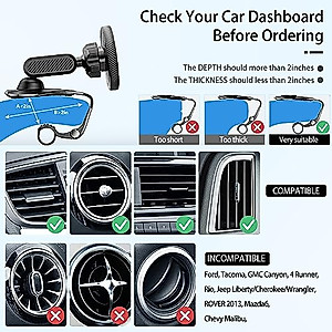 [2023 Newest] for MagSafe Car Mount, [Powerful Magnets] Super Stable Magnetic Phone Holder for Car Dashboard & Air Vent [Multi-Angles], Cell Phone Holder Car for iPhone 15 14 13 12 Android All Phones