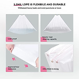 Bilibara 65 Count Drawstring Litter Box Liner Bags for Auto Self-Cleaning Litter Box, Extra Thick Leak Proof Cat Litter Replacement Waste Bags, Unscented, 22"W x 15.7"H, 4.6 Gal