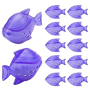 Funmit 12 Pack Universal Humidifier Cleaner Fish Compatible with Almost All Humidifiers and Fish Tanks, Purifies Water, Prevents Hard Water Build-Up, Reduces Scale, Purple