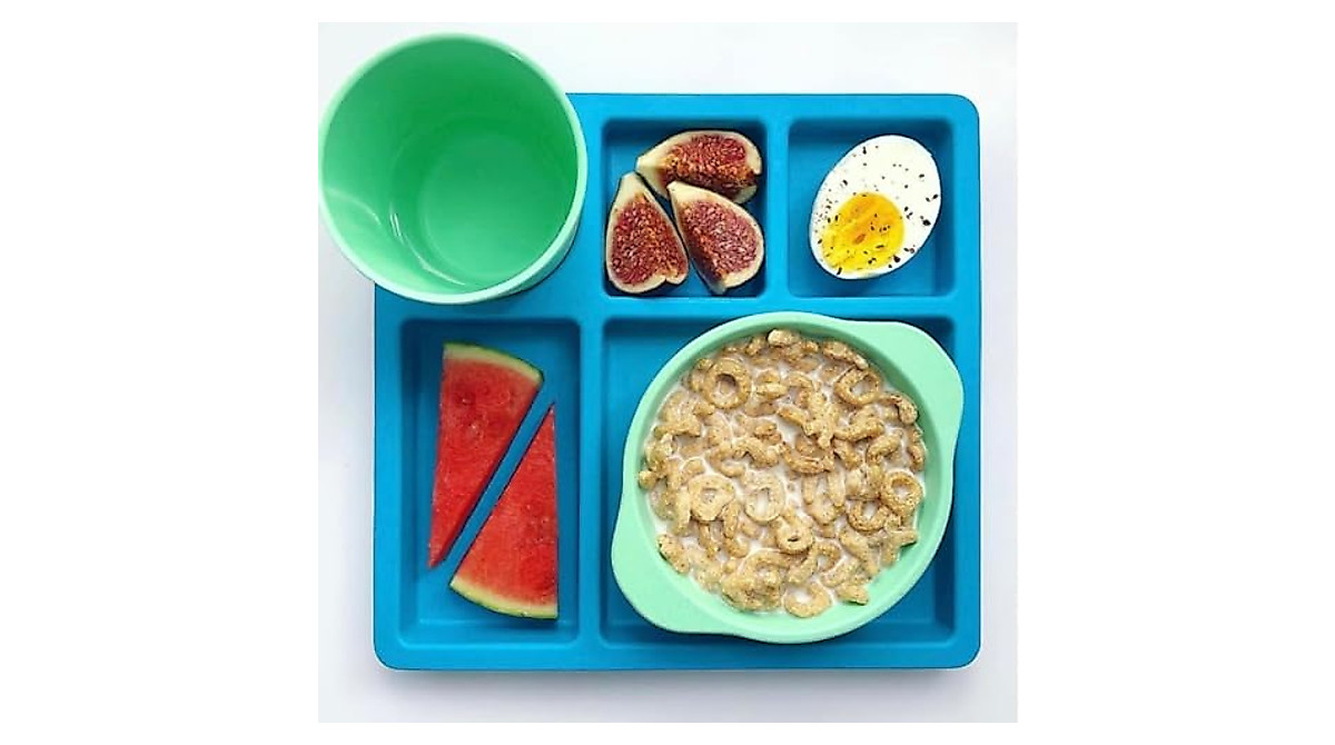 Bobo&boo Bamboo Kids Divided Plate - Eco-Friendly Toddler Sectioned Plate