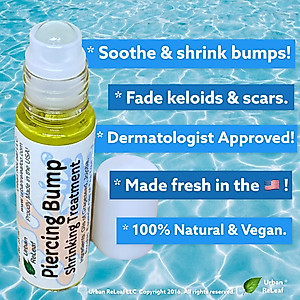 Urban ReLeaf Piercing Bump Shrinking Treatment ! Gentle, Effective Aftercare. Easy Roller-Ball Applicator. 100% Natural with Essential Oils. Help Scars, Nodules, Cartilage, Nose, Ear Spots