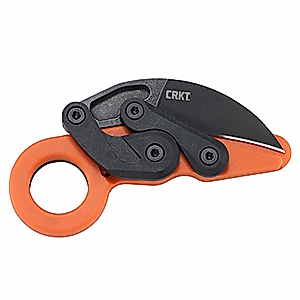 CRKT Provoke Orange Kinematic EDC Folding Pocket Knife: Morphing Karambit, Black Stonewash Stainless Steel Blade, Grivory Handle with Integrated Safety Lock, Low Profile Pocket Clip 4041O