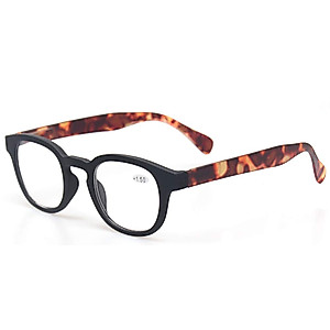 Kerecsen Reading Glasses Fashion Men and Women Readers Spring Hinge with Pattern Design Eyeglasses for Reading (5 Pack Mix Color, 2.0)