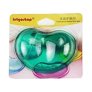 LetGoShop Silicone Gel Wrist Rest Heart-Shaped Translucence Ergonomic Mouse Pad Cool Hand Pillow Effectively Wrist Fatigue(Green)