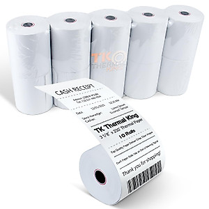 TK Thermal King, 3-1/8" x 230' Point-of-Sale Thermal Paper Rolls fits Station POS System (10 Rolls)
