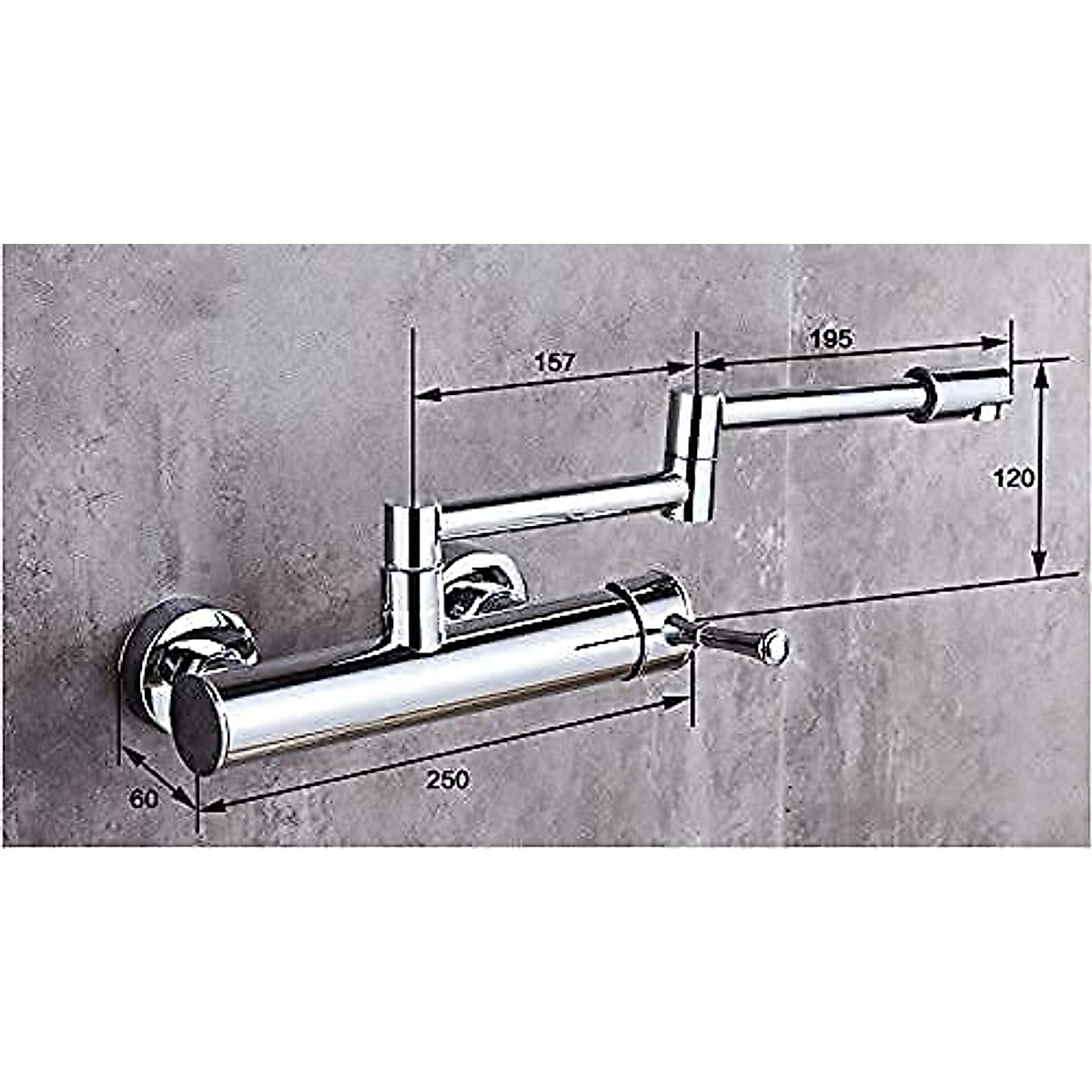 Basin Mixer Taps，Kitchen Taps，Kitchen Faucet Wall Mounted Single Handle Chrome Finish Brass Kitchen Tap Bathroom Sink Faucet Kitchen Foldable Bathroom Mixers