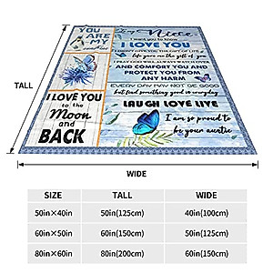 Niece Gifts Blanket - to My Beautiful Niece, Gifts for Niece from Aunt, Butterfly Blanket Nieces Birthday Throws Blankets, Graduation Birthday Present for Niece Gifts Ideas 60"x50"