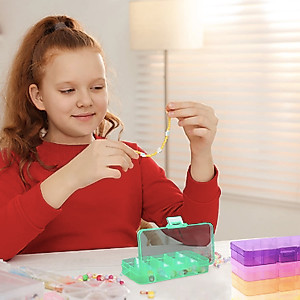 Nsmykhg Plastic Storage Box,12 Pack 10 Grids Small Plastic Storage Box Case Container Snackle Box Mini Tackle Box Container Jewelry Organizer for Beads, Tackle Box, Fishing Hooks, Bobs, Buttons