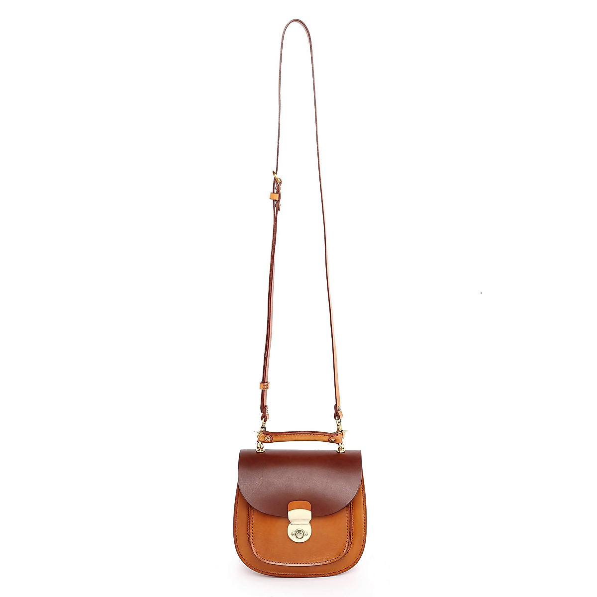 OLD TREND Genuine Leather Halibut Crossbody Bag (Cognac)