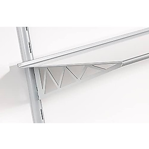 LTL Home Products Puzzle Metal Silver Wall Shelf Kit, 7" x 24", with Bridge Silver Bracket