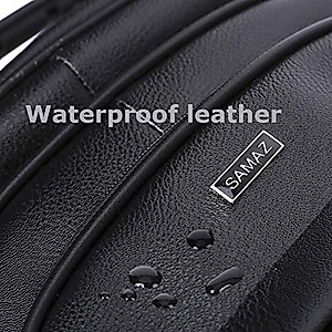 Laptop Backpack Waterproof Leather Backpacks with USB port fit 15.6" Laptops for Men and Women Travel Daypack Backpack Black (Shcool Backpack)