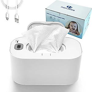 Wipe Warmer with Digital Display,Large Capacity Wipes Dispenser, 3 Modes of Temperature Heating Control,Warms Quickly and Evenly, Comfort and Safety for Baby（White）