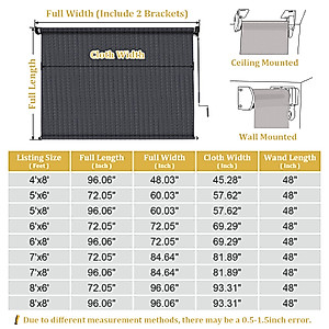 Shade&Beyond Outdoor Roller Shades 7' W x 6' H Cordless Patio Roll Up Blinds Exterior Shade Cloth Roll for Porch Gazebo Pergola Balcony Backyard, 2 Poles and 1 Piece Fabric, Blue Gray