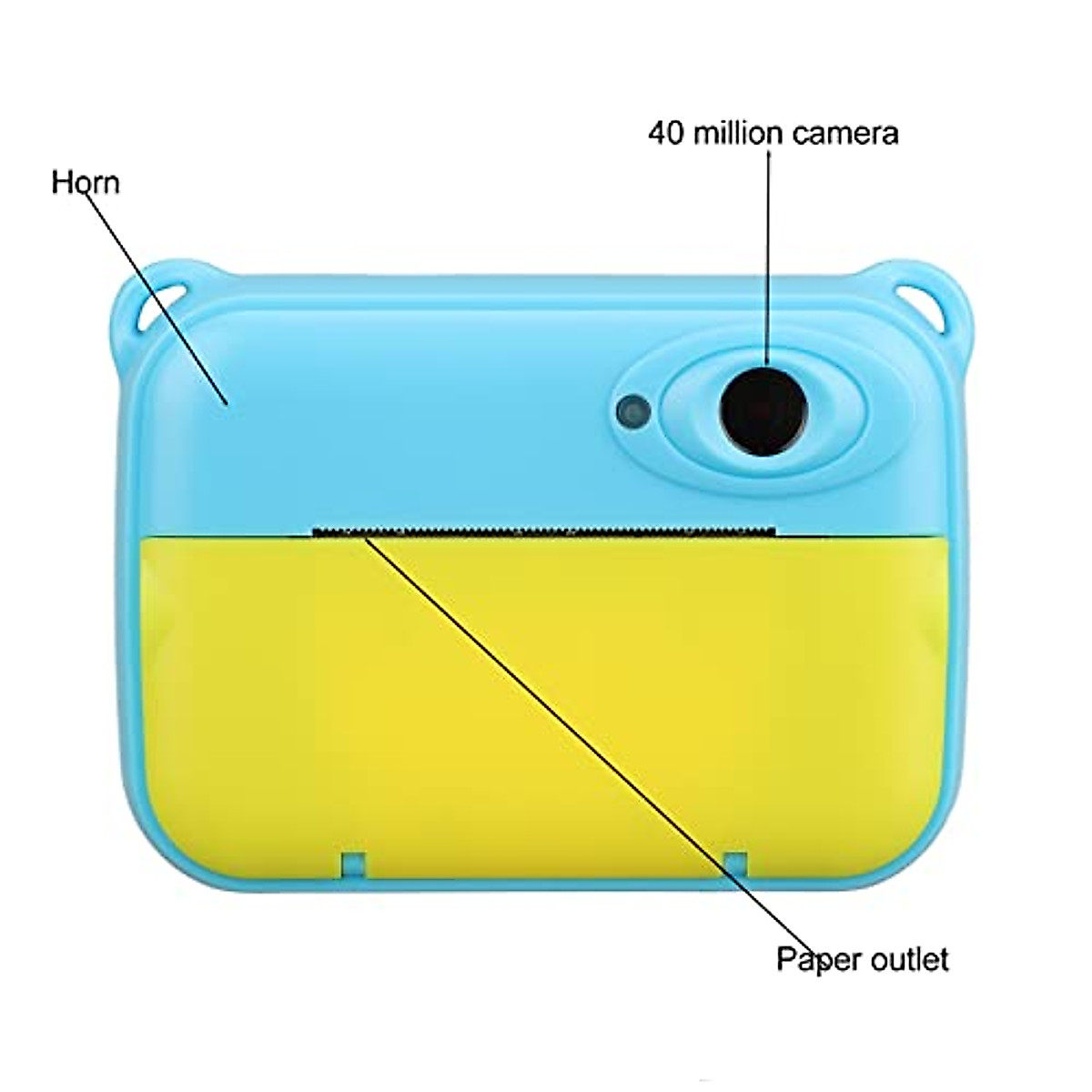 Digital Camera Colorful Kids Selfie Camera Outdoor Viewing for Girls (Blue)