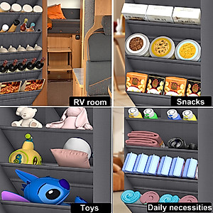 BZVlemon Hanging Shoe Organizer for Closet with 9 Deep Pockets, Over the Door Shoe Rack, Shoe Holder for Narrow Door Dorm RV Shoe Storage, Grey