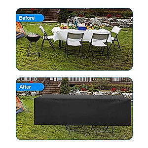 SOUKAHU Patio Furniture Set Cover Outdoor Sectional Sofa Set Covers, Outside Table Cover Waterproof Rectangle, Waterproof Patio Table and Chair Cover 83.5× 52× 29Inch