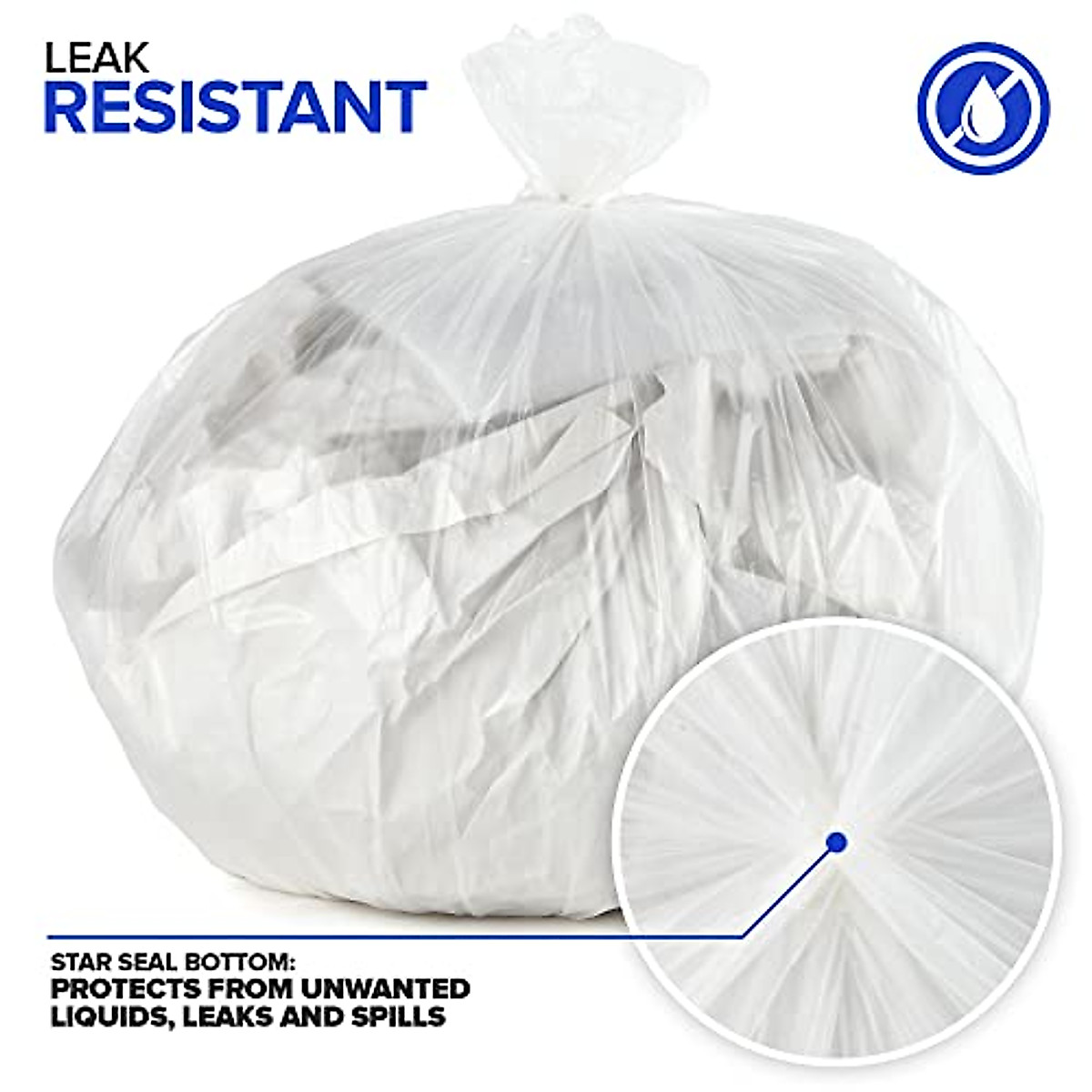 Stock Your Home Clear 4 Gallon Trash Bag (100 Pack) Un-Scented Small Garbage Bags for Bathroom Can, Mini Waste Basket Liner, Plastic Liners for Office Trashcan and Dog Poop, Bulk Household Supplies