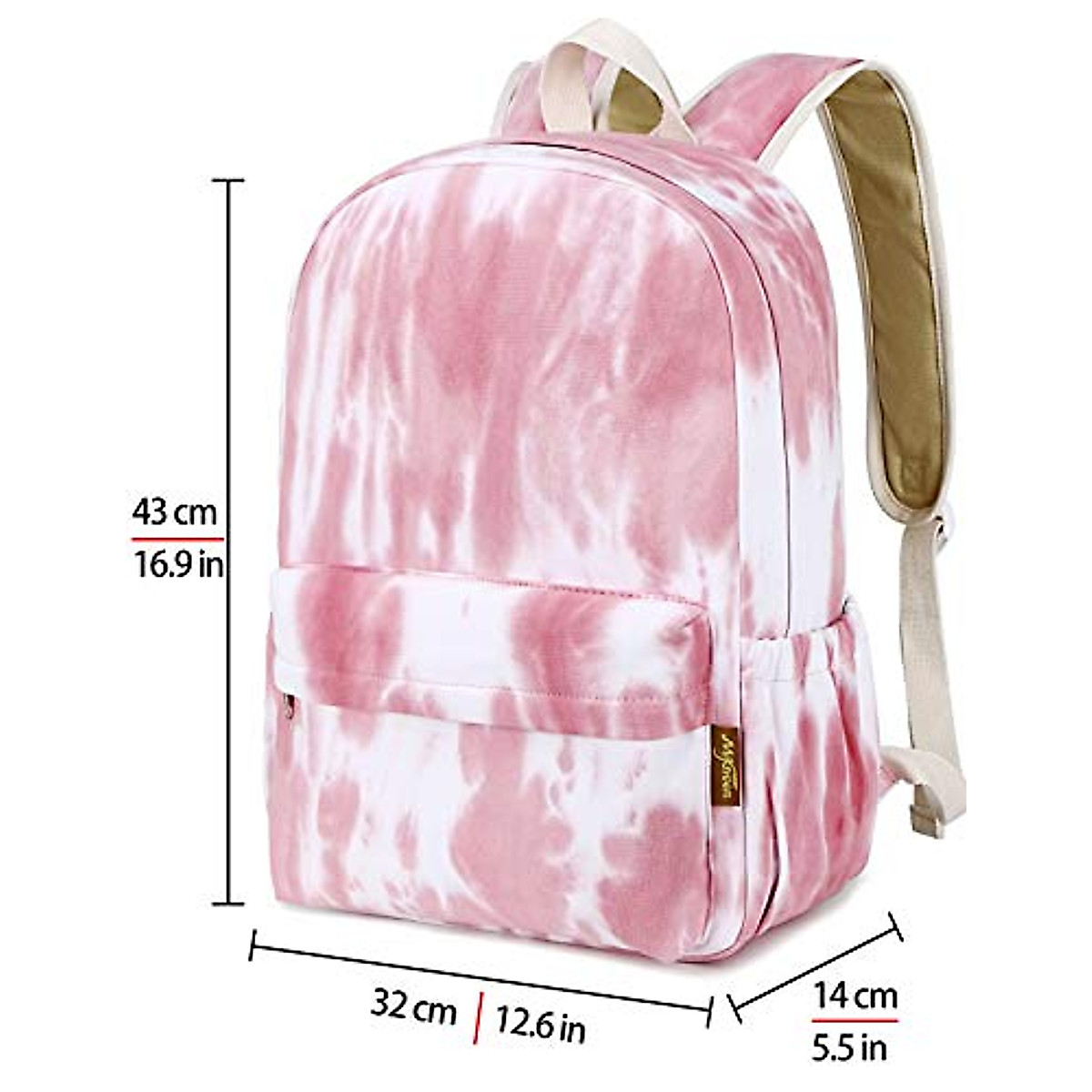 Canvas School Bag Backpack Girls or boy, Ranibow Style Unisex Fashionable Canvas Zip Backpack School College Laptop Bag for Teens Girls Students Casual Lightweight Travel Daypack Outdoor(Red)